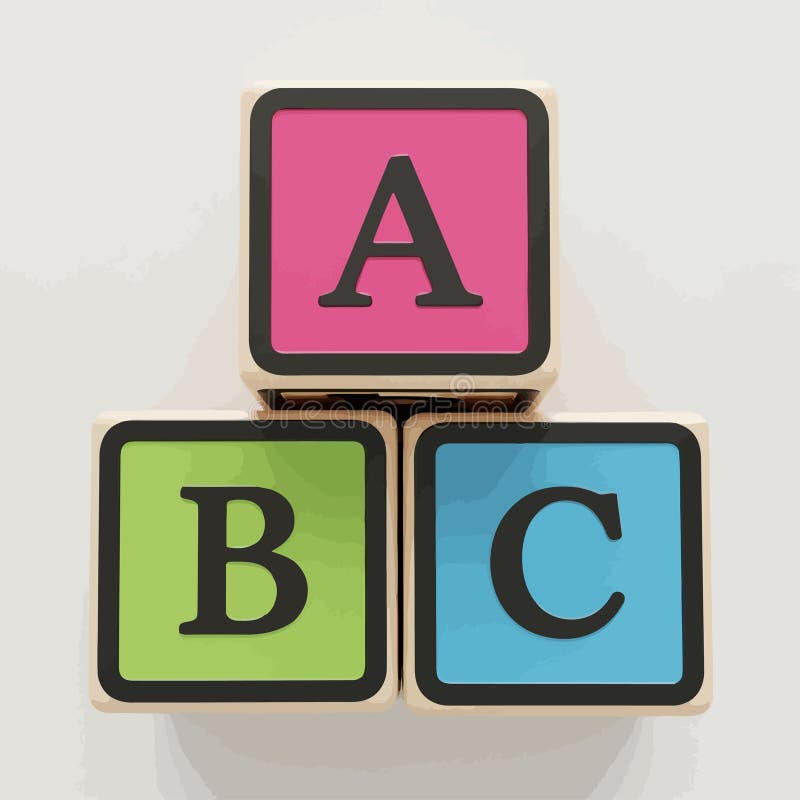 Vector Art of Colorful Alphabet Blocks Stacked in a Pyramid Shape ...