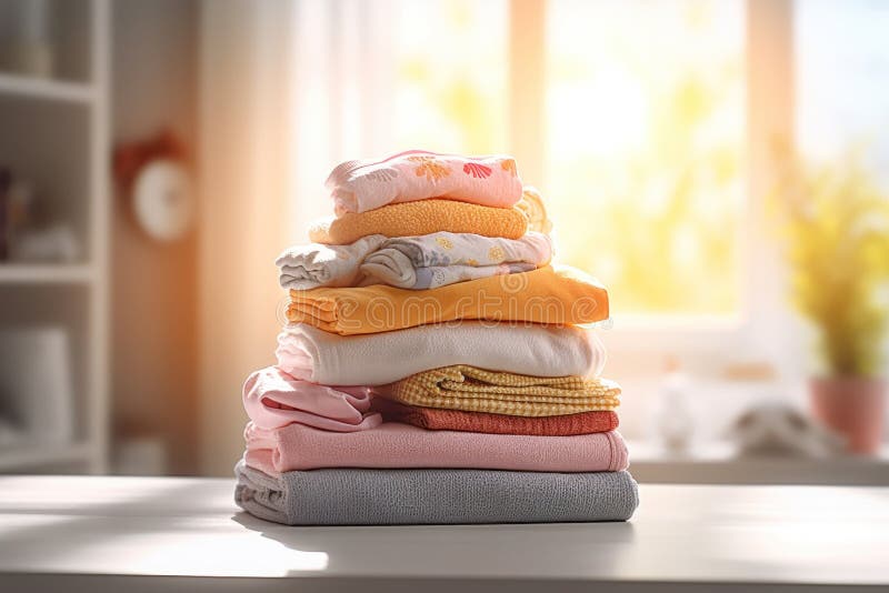 Baby Clothes Stack Stock Illustrations – 180 Baby Clothes Stack Stock ...