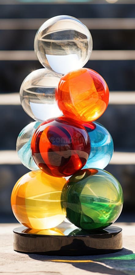 A stack of colorful balls stock illustration. Illustration of ball ...