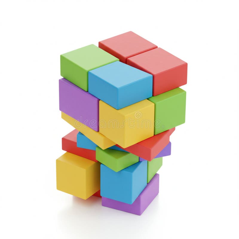 A Stack of Colorful Blocks Arranged in a Complex, Interlocking Pattern ...