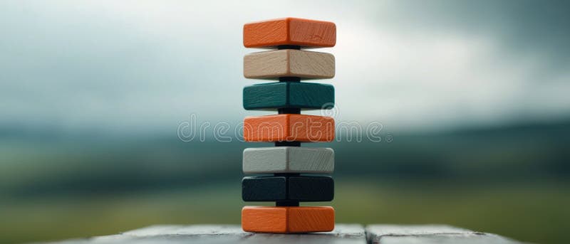 A Stack of Colorful Blocks. Stock Image - Image of gray, symmetry ...