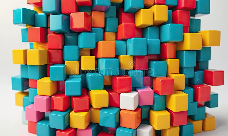 A Stack of Colorful Blocks is Shown in this Image, with the Blocks ...