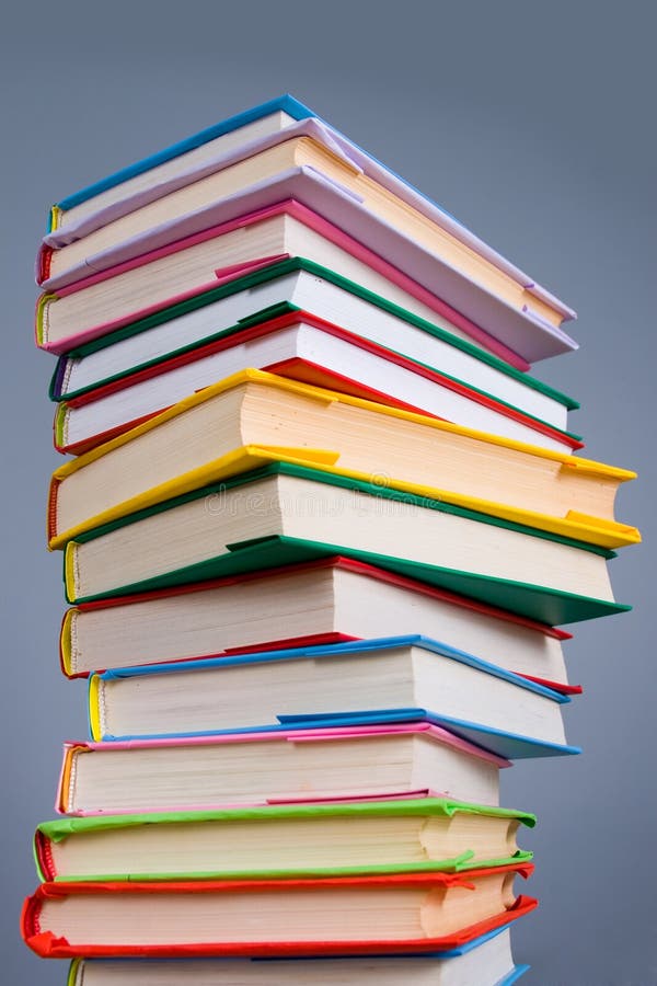Stack of colorful books stock image. Image of literature - 25308255