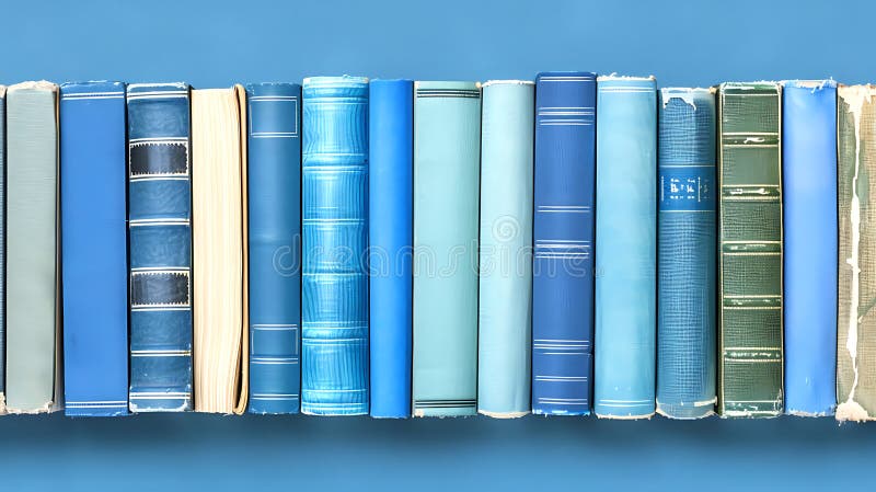 A Row of Books on a Blue Background. Back To School Concept. Pattern ...