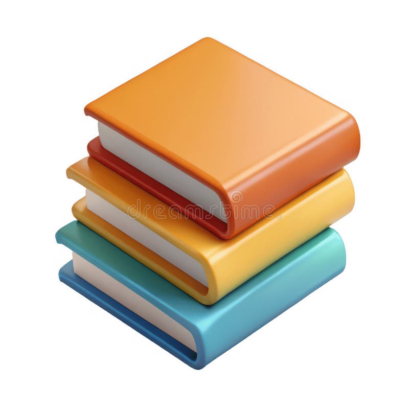 Stack of Colorful Books 3D Render Illustration for Education and ...