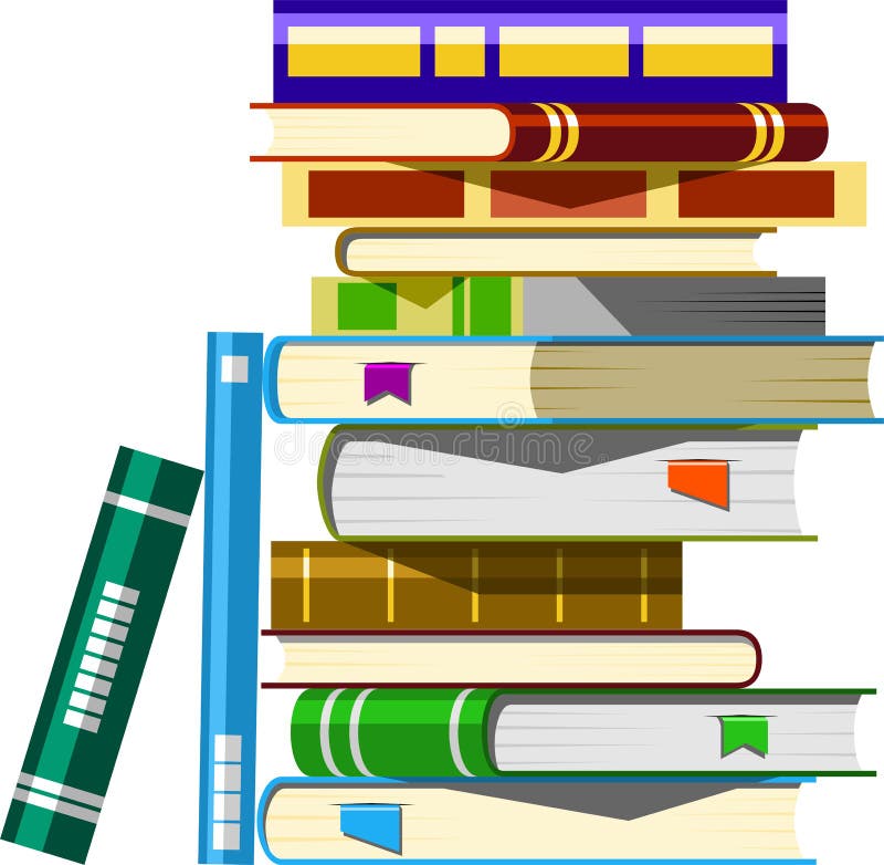 A Stack of Colorful Books of Different Sizes Stock Illustration ...
