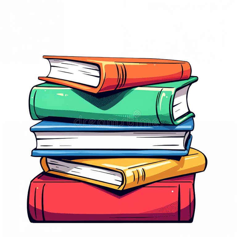 Stack of Colorful Books for Education and Reading Stock Vector ...