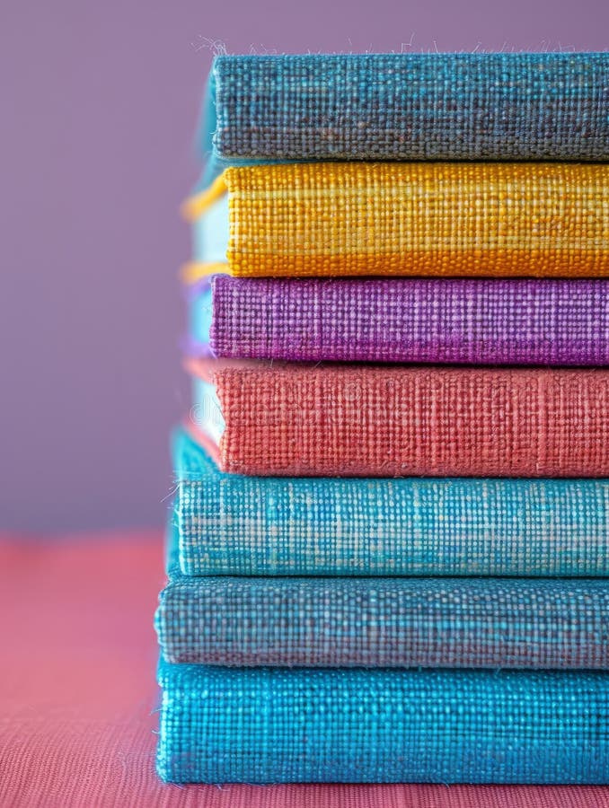 A Stack of Colorful Books on a Flat Surface. Stock Image - Image of ...