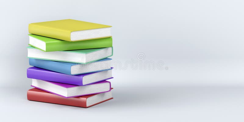 Stack of colorful books stock illustration. Illustration of school ...