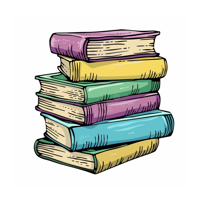 Stack Colorful Books Handdrawn Style Education Learning. Pile Books ... Stack Colorful Books Handdrawn Style Education Learning. Pile Books ...