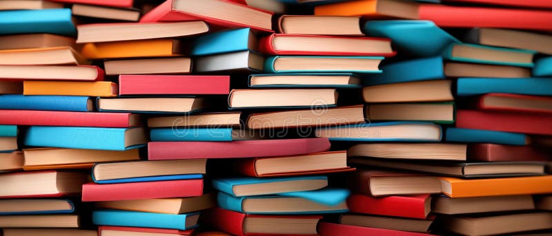 Stack of Colorful Books Highlighting Knowledge and Diversity Stock ...