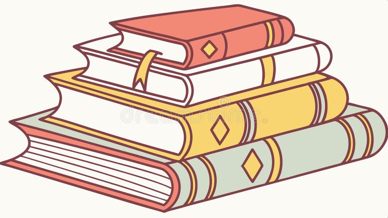 Stack of Colorful Books Illustration, Vector Design Generative AI Stock ...