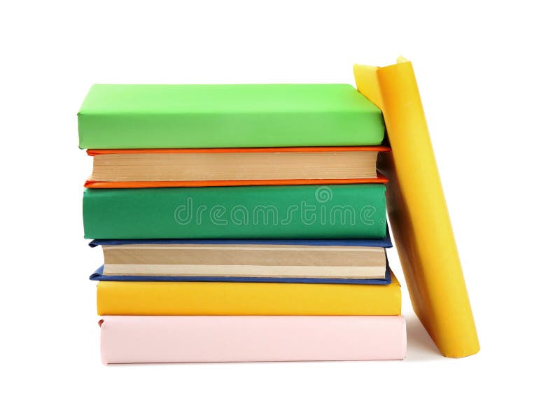 Stack of Colorful Books Isolated Stock Image - Image of literature ...