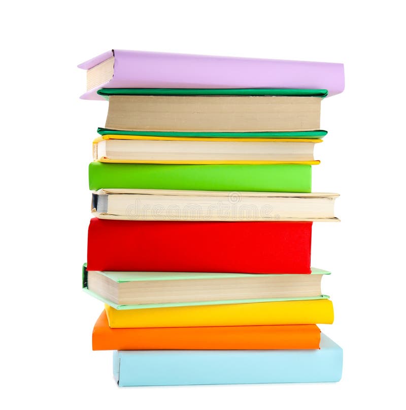 Stack of Colorful Books Isolated Stock Photo - Image of novel, mockup ...