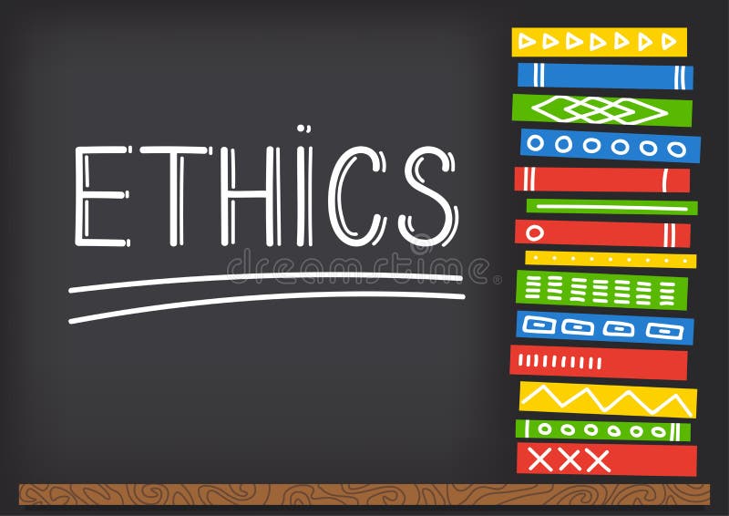 Stack of Colorful Books with Lettering Ethics Stock Vector ...