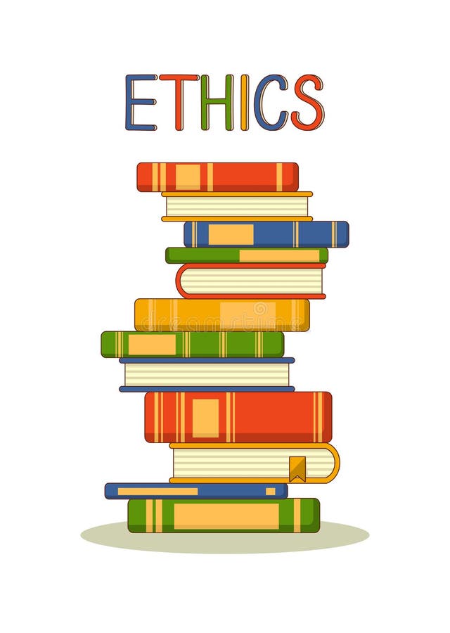 Stack of Books with Red Apple Stock Vector - Illustration of studying ...