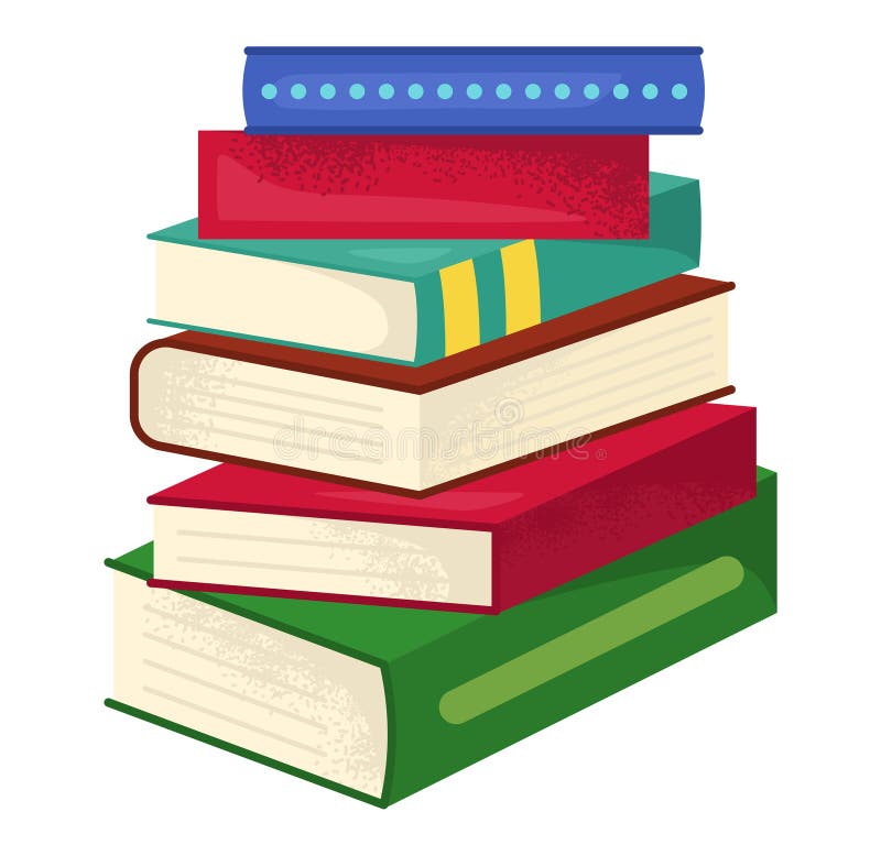 Stack Colorful Books, Pile Textbooks, Reading Education Concept ...