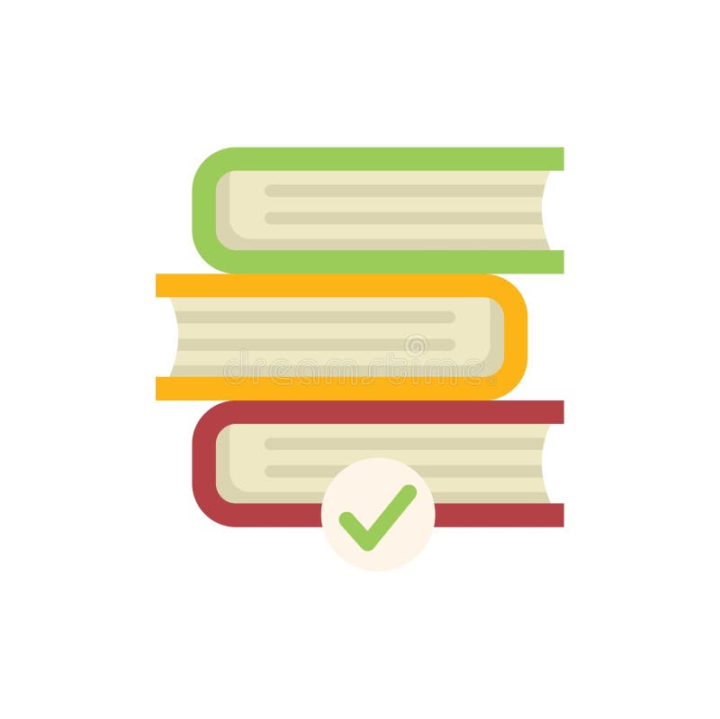 Stack of Books with Check Mark Symbol for Successful Learning Stock ...