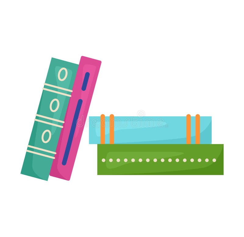 Stack of Colorful Books Side View. Education and Reading Concept Vector ...