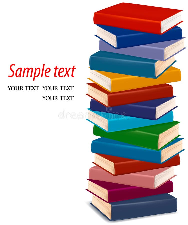 Stack of Colorful Books. Vector Stock Vector - Illustration of paper ...