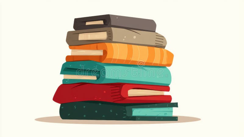Stack of Colorful Books stock illustration. Illustration of generated ...
