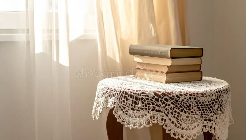 Colorful Stack of Books on Wooden Table, Visual Representation of ...