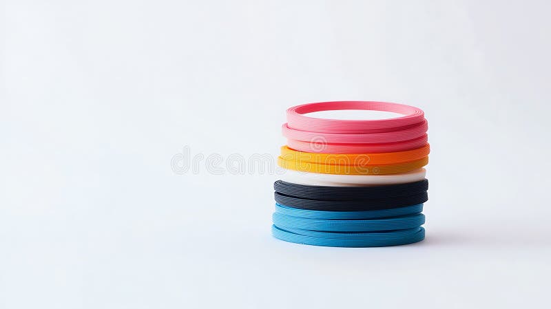 A Stack of Colorful Bracelets on a White Background Stock Illustration ...