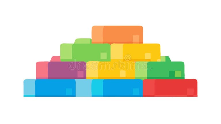 Stack of Colorful Building Blocks Icon for Play and Structure, Vector ...