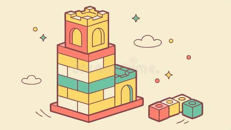 Stack of Colorful Building Blocks Illustration Vector Design Generative ...