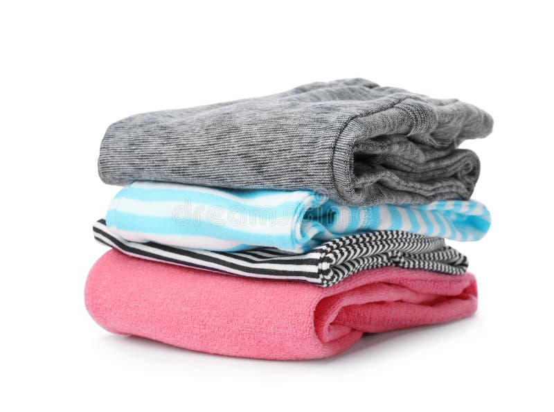 Stack of Colorful Children`s Clothes Stock Image - Image of fashionable ...