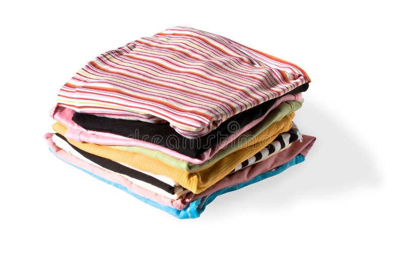 Stacks of Women Colored Clothes Stock Photo - Image of material, green ...