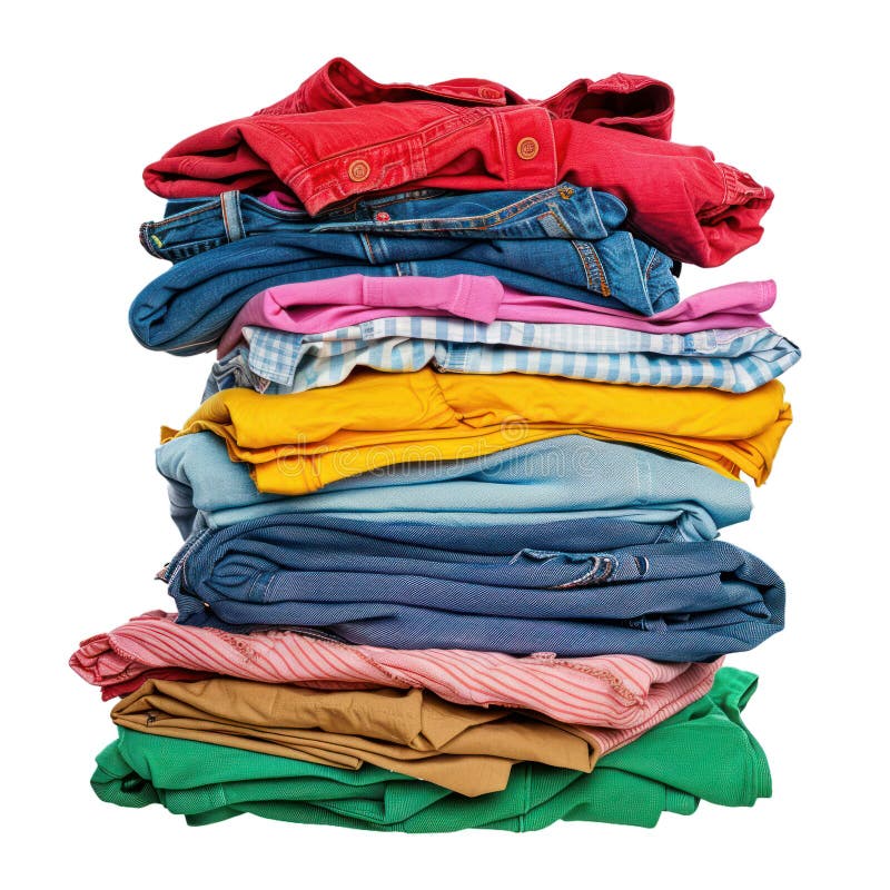 Stack of Colorful Clothes Representing Laundry Day Stock Photo ...