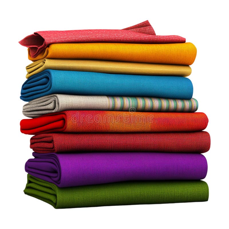 Stack of Colorful Clothes on Transparent Background - Ai Generated ...