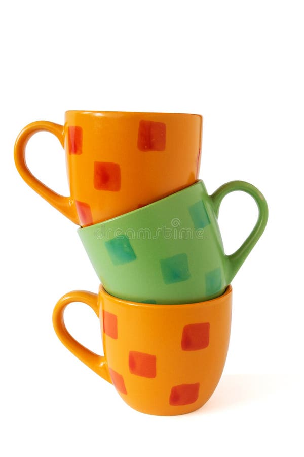 Stack of Colorful Coffee Cups Stock Image - Image of isolated, design ...