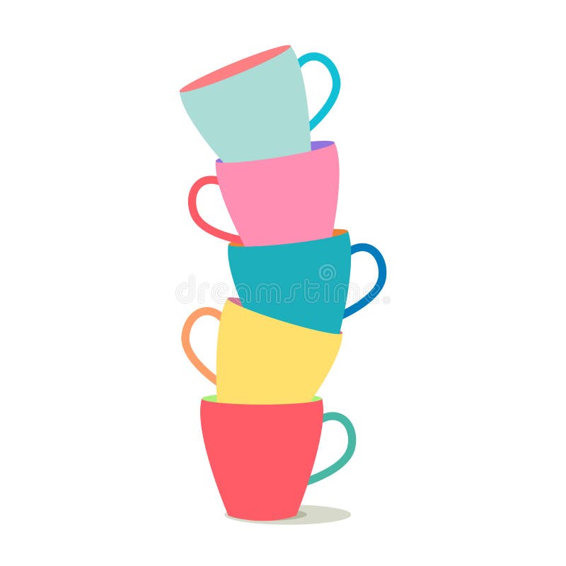 Colorful coffee cups stock vector. Illustration of vivid - 4769068 Colorful coffee cups stock vector. Illustration of vivid - 4769068