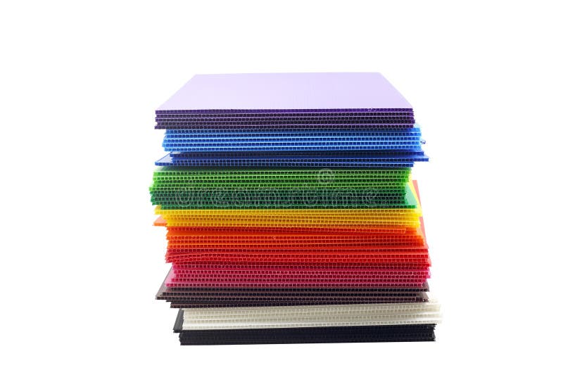 Stack of Colorful Corrugated Plastic Sheets Stock Photo - Image of ...