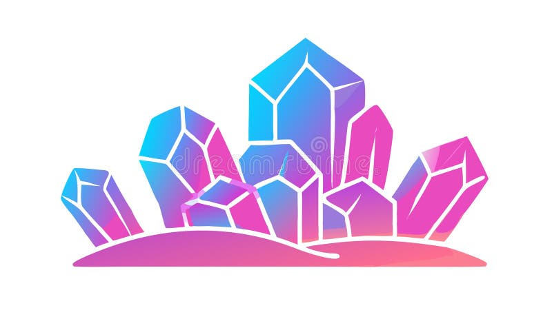 Stack of Colorful Crystals, Valuable Resources or Magic, Vector Design ...