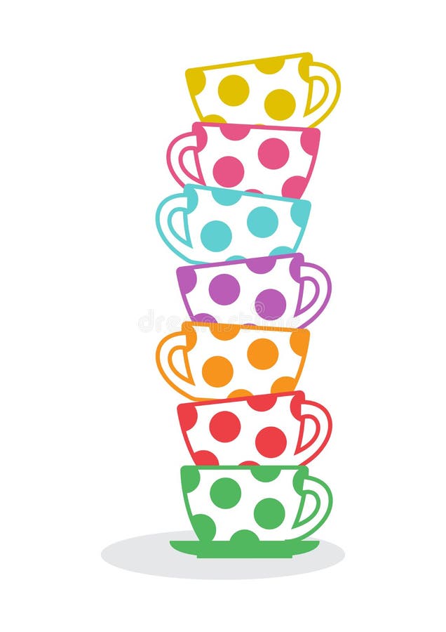 Stack of Cups. Vector Illustration Stock Illustration - Illustration of ...