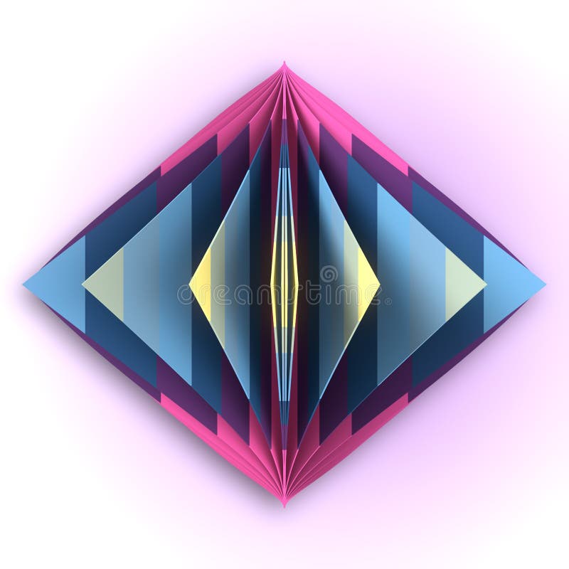 Stack of Colorful Diamond-shaped Sheets in the Center of the Screen ...