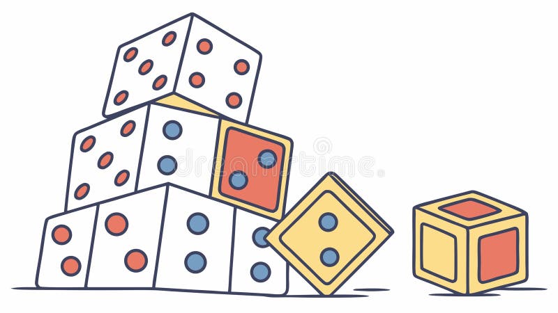 Stack of Colorful Dice Gaming Vector Illustration, Chance Luck Design ...