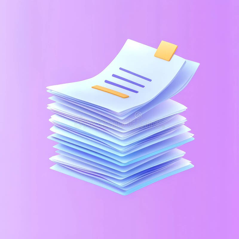 A Stack of Colorful Documents with a Note, Perfect for Presentations ...