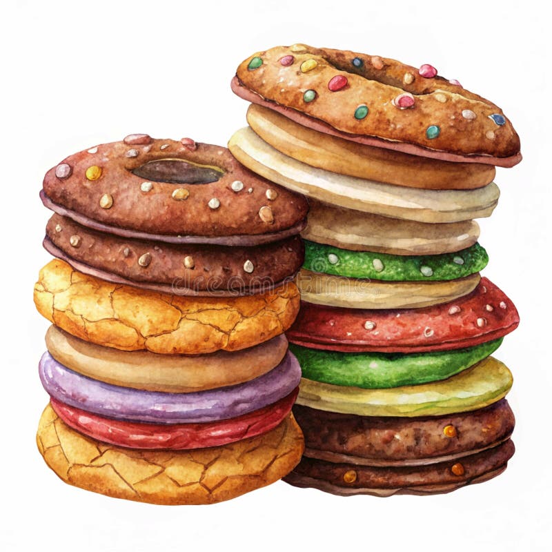 Stack of Colorful Donuts stock vector. Illustration of homemade - 322621499