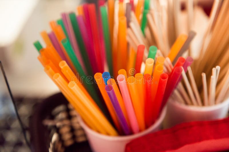 Stack of Colorful Drinking Straws Stock Image - Image of tubes, blue ...