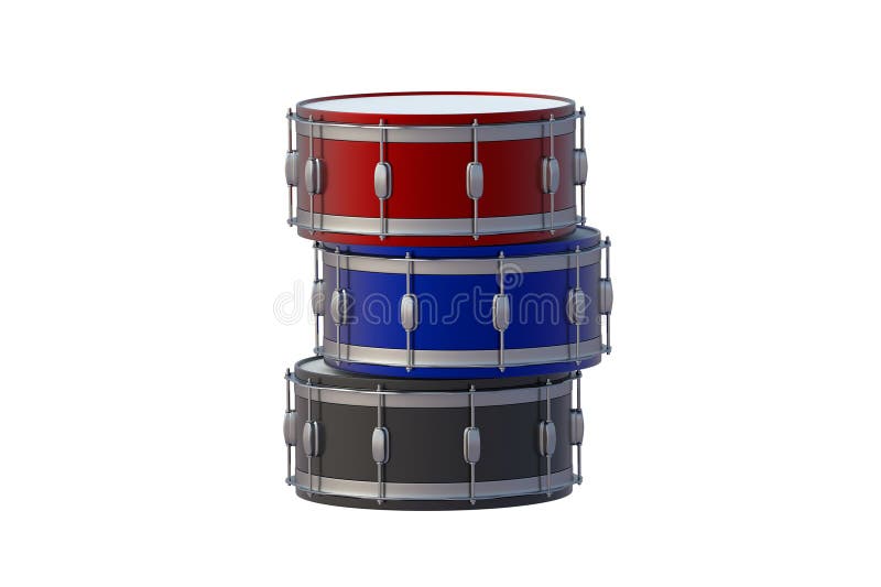 Stack of Colorful Drums Isolated on White Background Stock Illustration ...