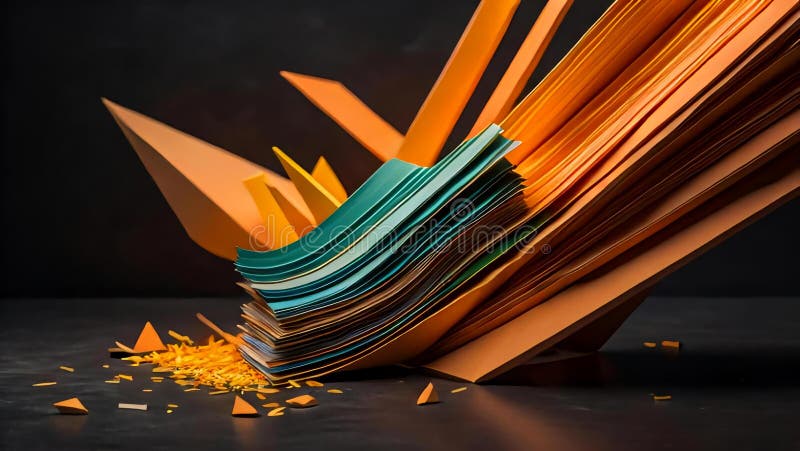 Stack of Colorful Envelopes on Black Background. Generative Ai Stock ...