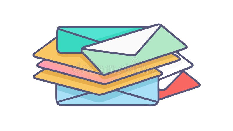 Stack of Postal Envelopes. 3D Illustration Stock Illustration ...