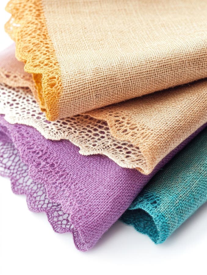 Stack of colorful fabric stock photo. Image of material - 366841530