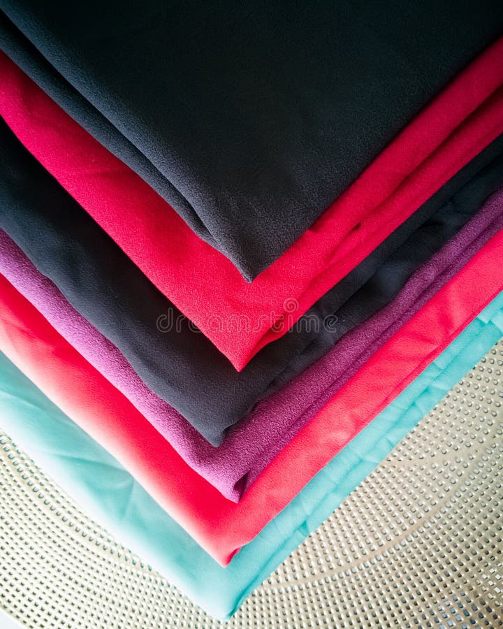 Stack of Colorful Fabric Textile Stock Image - Image of clean, cutout ...
