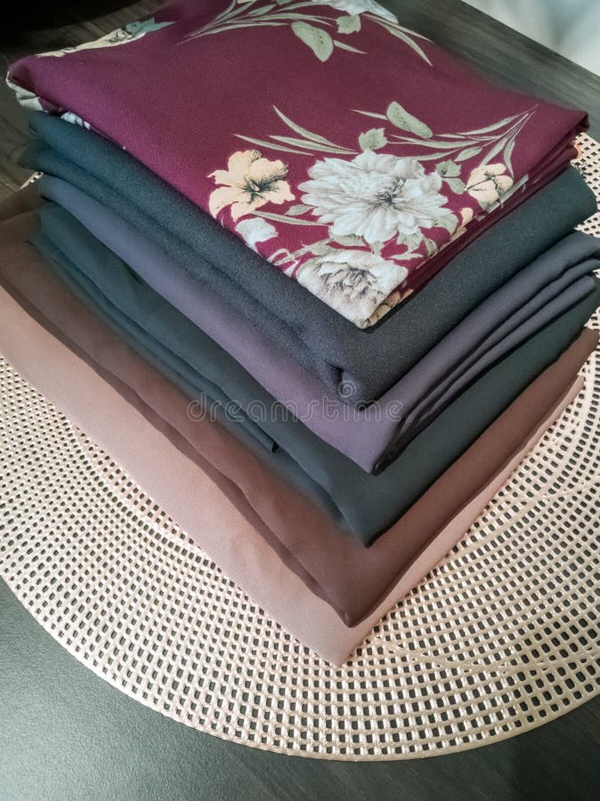 Stack of Colourful Fabric Textile Stock Image - Image of cycle ...