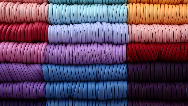 A Stack of Colorful Fabric Texture Stock Illustration - Illustration of ...